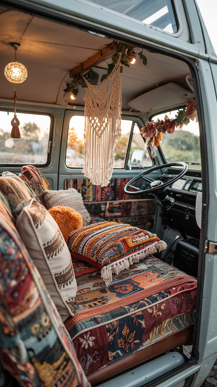 How to Create a Boho Vibe Inside Your Hippie Car