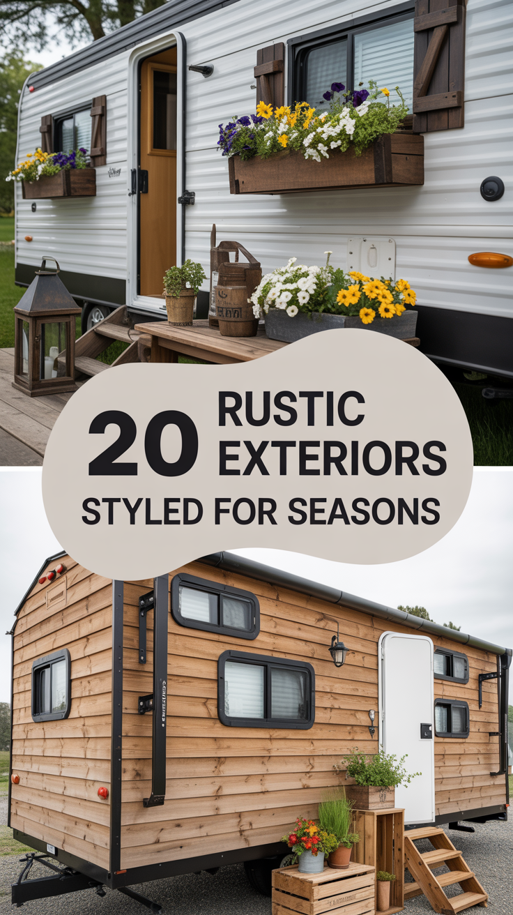 20 Rustic Farmhouse RV Exterior Styled for Every Seasons - CarAudience