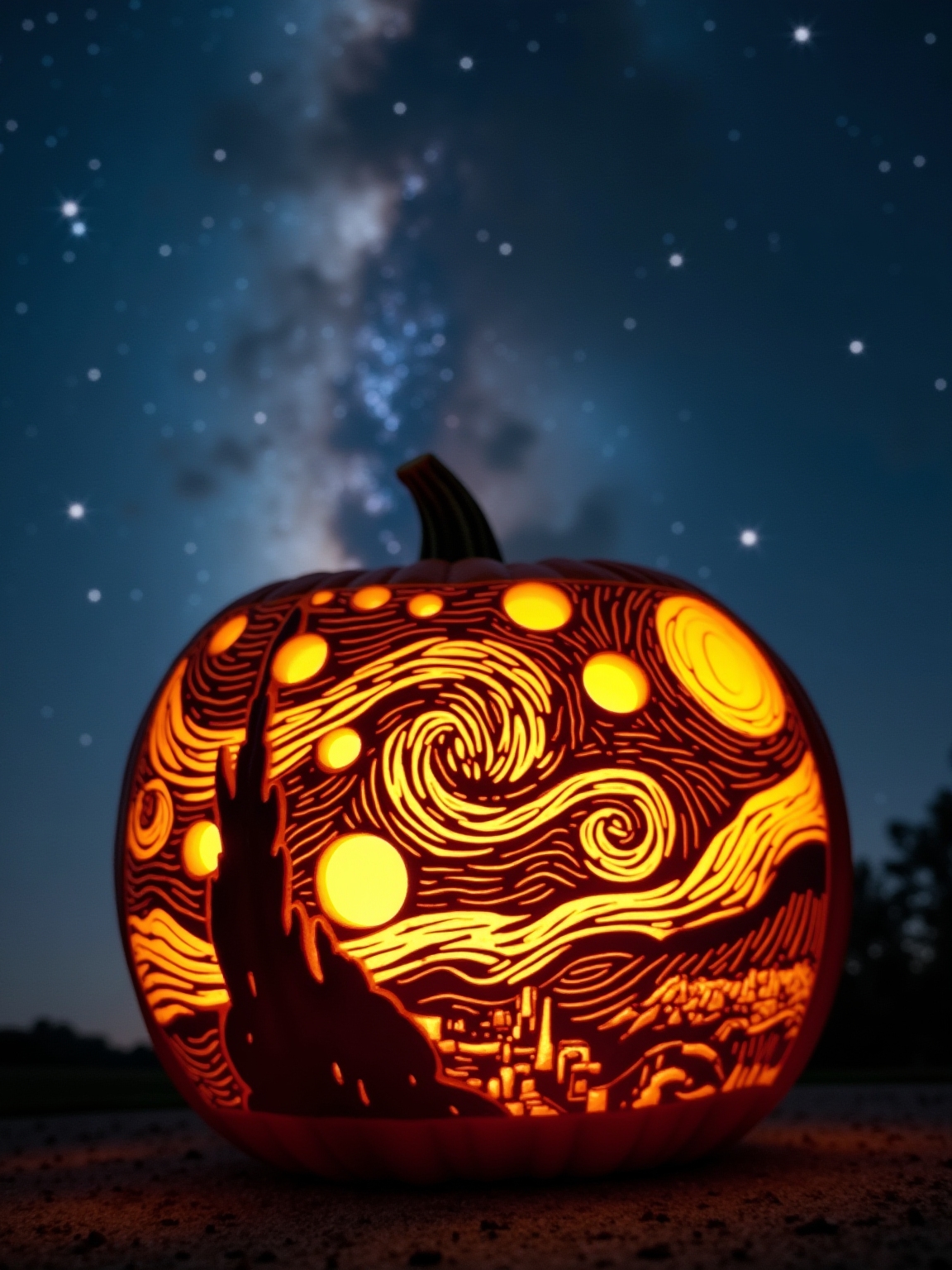 22 DIY Starry Night Pumpkin Carving Patterns You'll Love