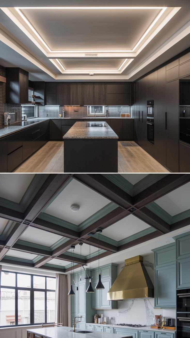 17 Luxury Kitchen Ceilings With Coffered or Metallic Finishes - CarAudience